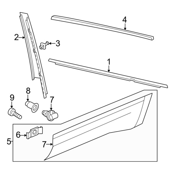 Volkswagen OE 3CN854939F9B9 - Front Left Door Molding