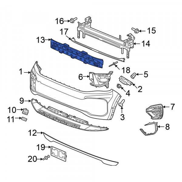 Volkswagen OE 3CM807248 - Front Bumper Impact Absorber
