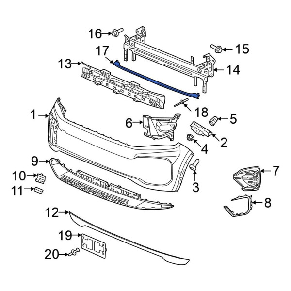 Volkswagen OE 3CM807651A - Front Bumper Cover Reinforcement Beam