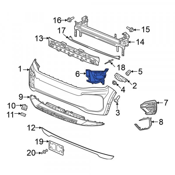 Volkswagen OE 3CM807884 - Front Right Bumper Cover Support Rail