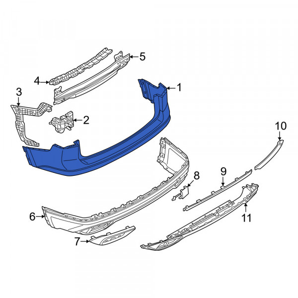 Volkswagen OE 3CM807421BGRU - Rear Bumper Cover