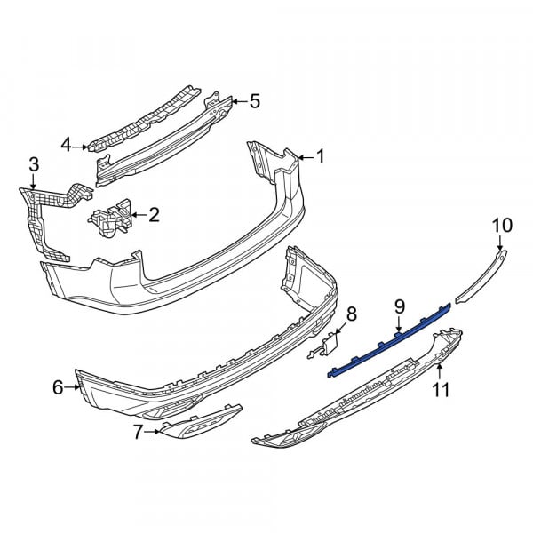 Volkswagen OE 3CM945103A - Rear Center Reflector Panel