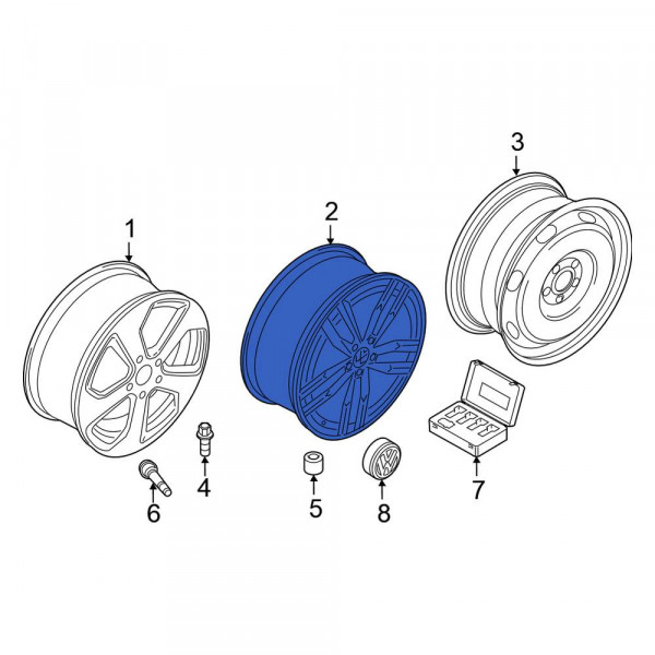 Volkswagen OE 5G0601025ASFZZ - Wheel