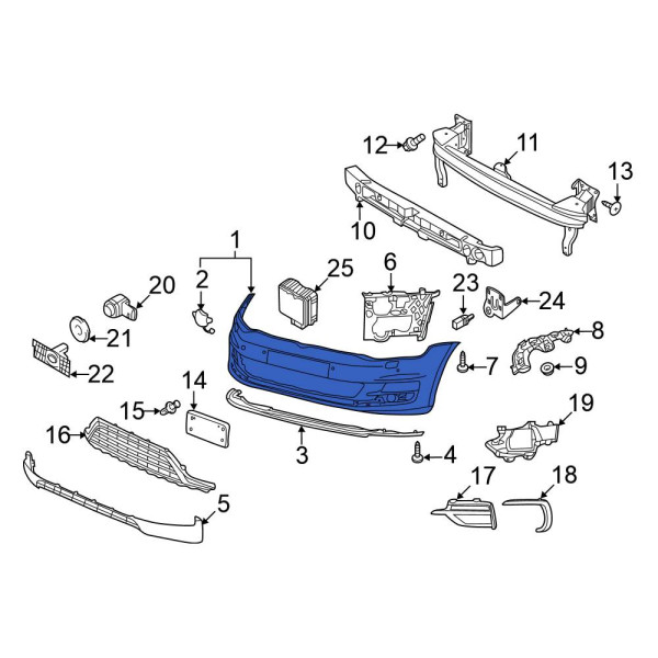 Volkswagen OE 5G0807217LTGRU - Front Bumper Cover