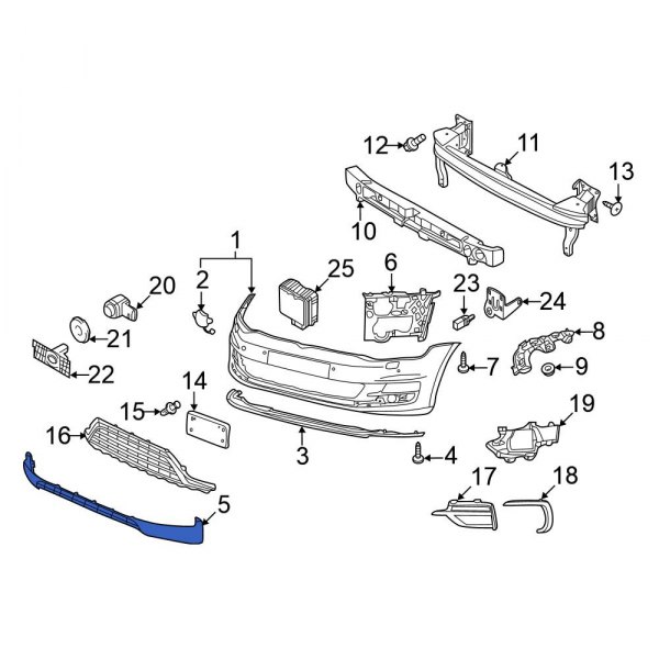 Volkswagen OE 5G0805903J041 - Front Left Spoiler