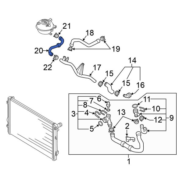 Volkswagen OE 5Q0122109J - Engine Coolant Overflow Hose