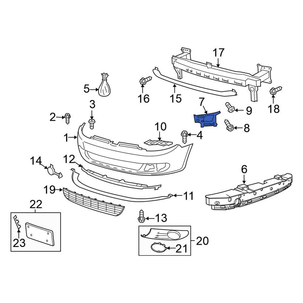 Volkswagen OE 5K0807724B - Front Right Bumper Cover Support Rail