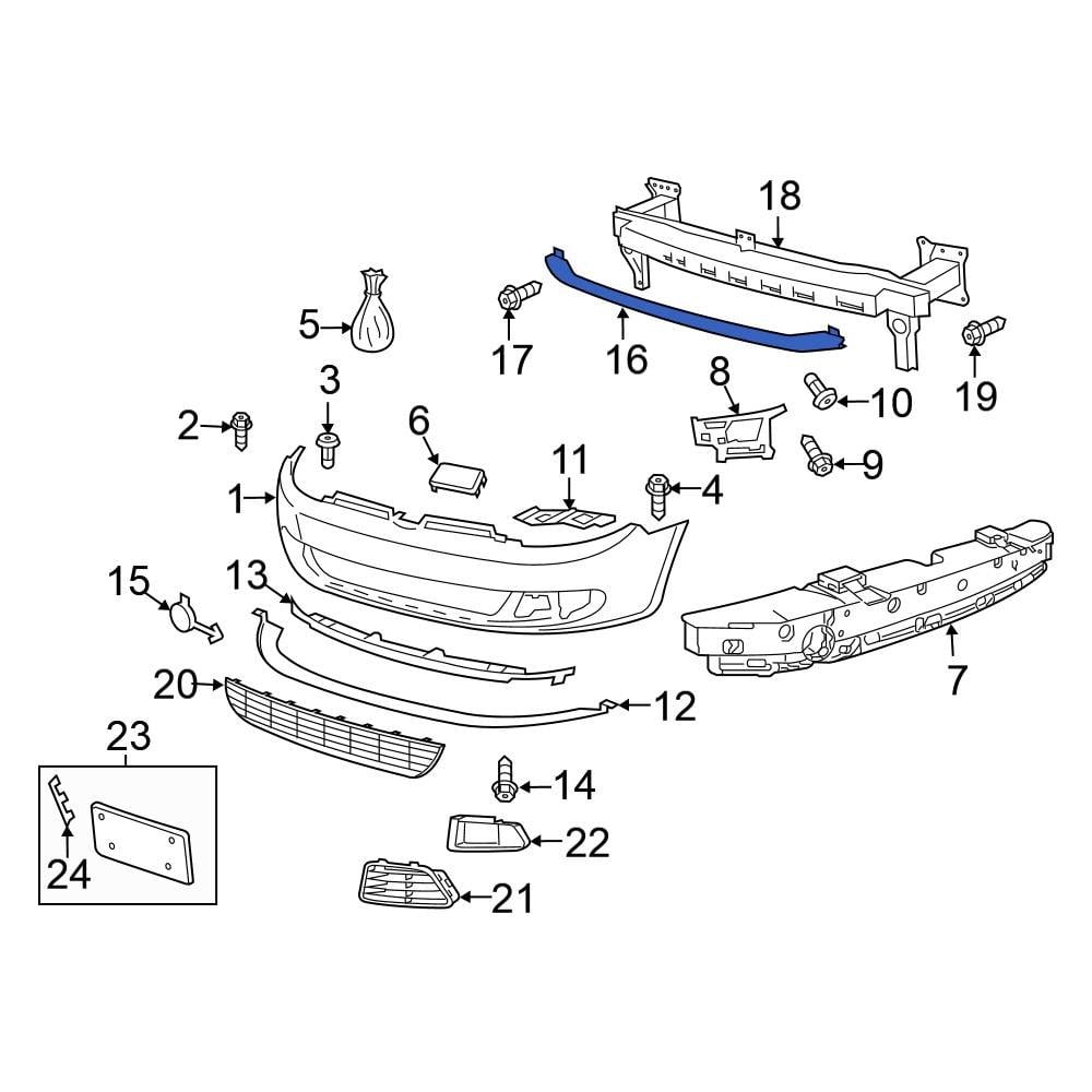 Volkswagen OE 5K0807651D - Front Bumper Cover Reinforcement