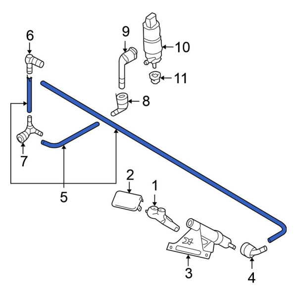 Volkswagen OE 1J0955964F - Front Headlight Washer Hose