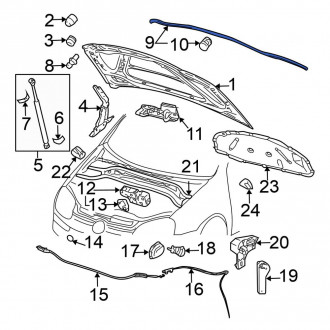Volkswagen Golf Hood Weatherstripping Seals — CARiD.com