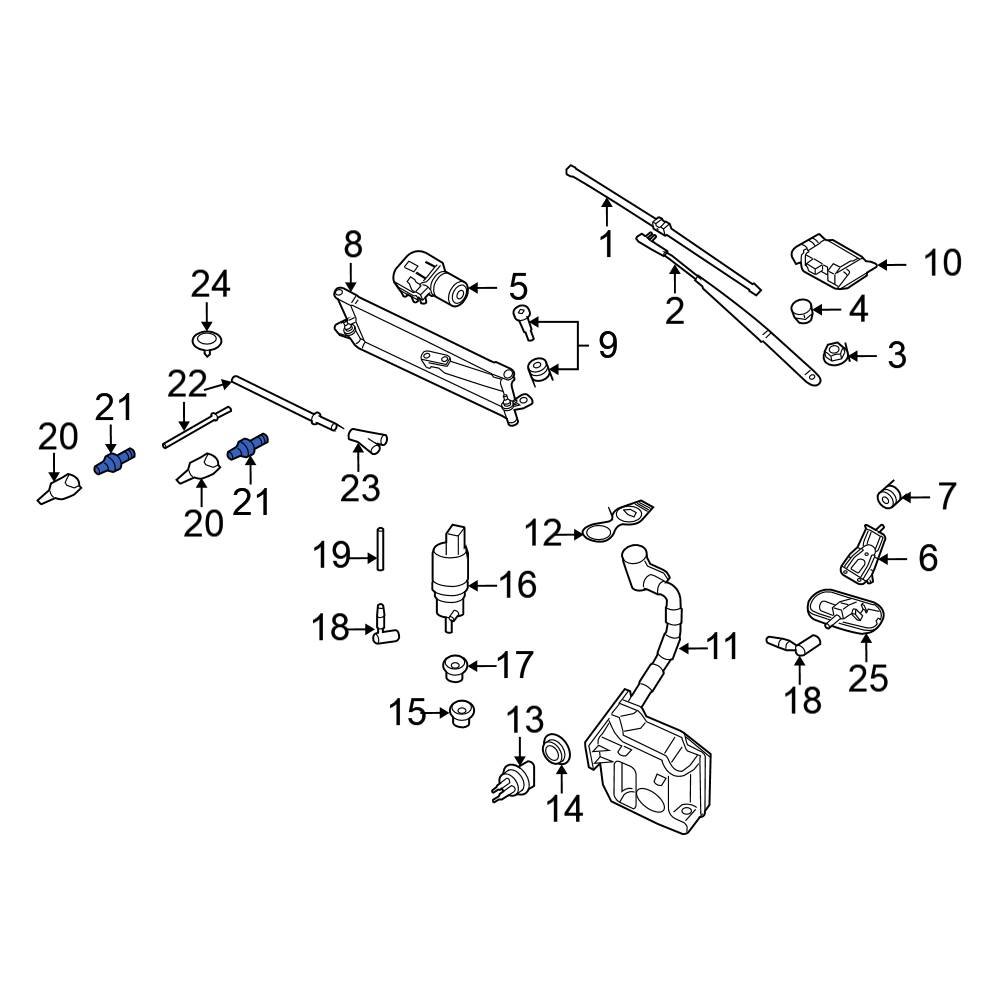Volkswagen OE 1J0955875R - Liftgate Washer Hose Adapter