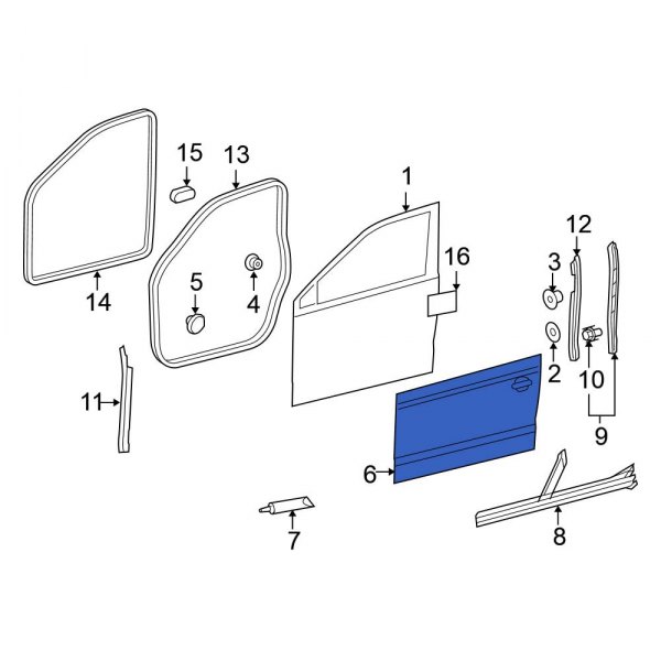 Volkswagen OE 1K5831105F - Front Left Outer Door Outer Panel
