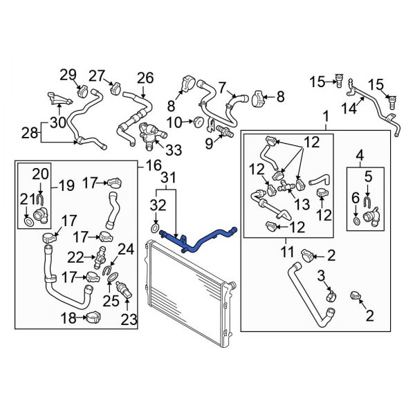Volkswagen OE 03L121065T - Engine Coolant Pipe