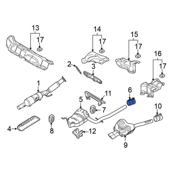 Volkswagen OE 1K0253141H - Exhaust Clamp