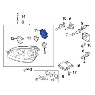 Volkswagen Jetta Headlight Components | Brackets, Adapters — CARiD.com