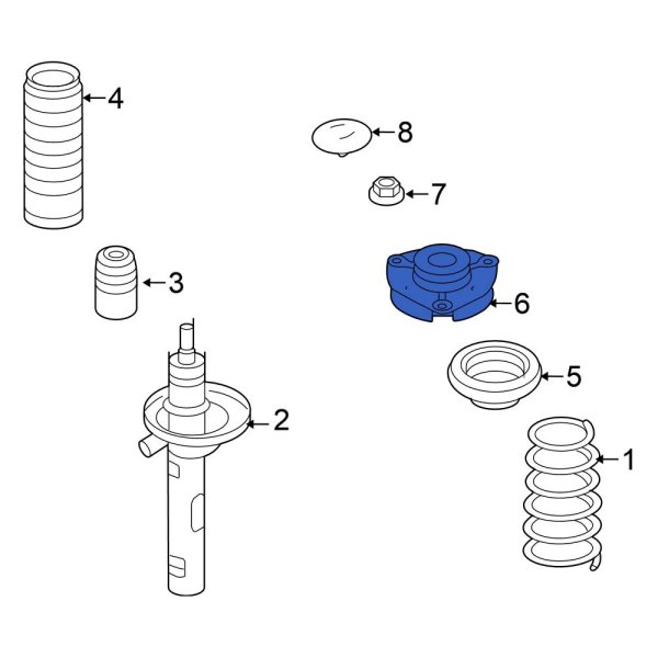 Volkswagen OE 1K0412331B - Front Suspension Strut Mount