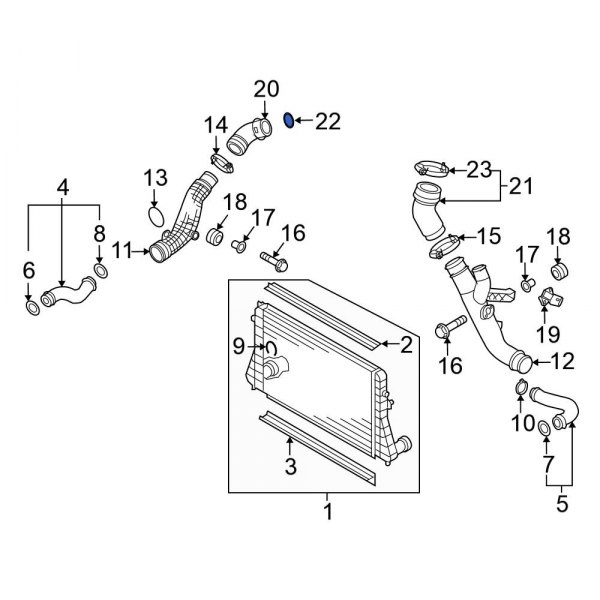 Volkswagen OE 3C0145117H - Intercooler Tube Seal