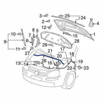 Volkswagen Golf Hood Weatherstripping Seals — CARiD.com