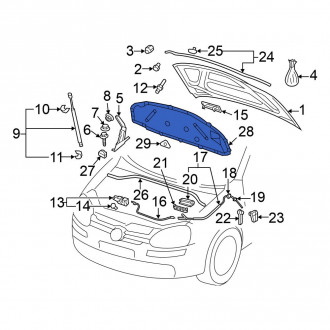 Volkswagen Golf Under Hood Insulations | Pads, Liners — CARiD.com