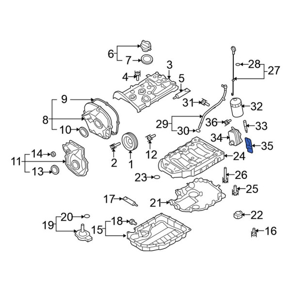 Volkswagen OE 06J117070C - Engine Oil Cooler Gasket