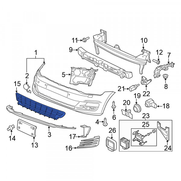 Volkswagen OE 5G0853677D9B9 - Front Center Grille