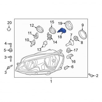 Volkswagen Jetta Headlight Components | Brackets, Adapters — CARiD.com