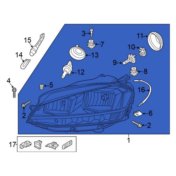 Volkswagen OE 5GM941006E - Front Right Headlight Assembly