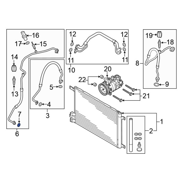 Volkswagen OE 8E0260749C - Lower A/C Refrigerant Line O-Ring