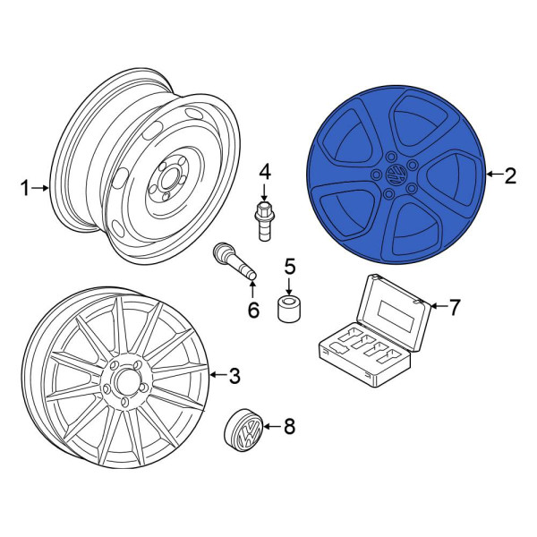 Volkswagen OE 5G0601025ASFZZ - Wheel