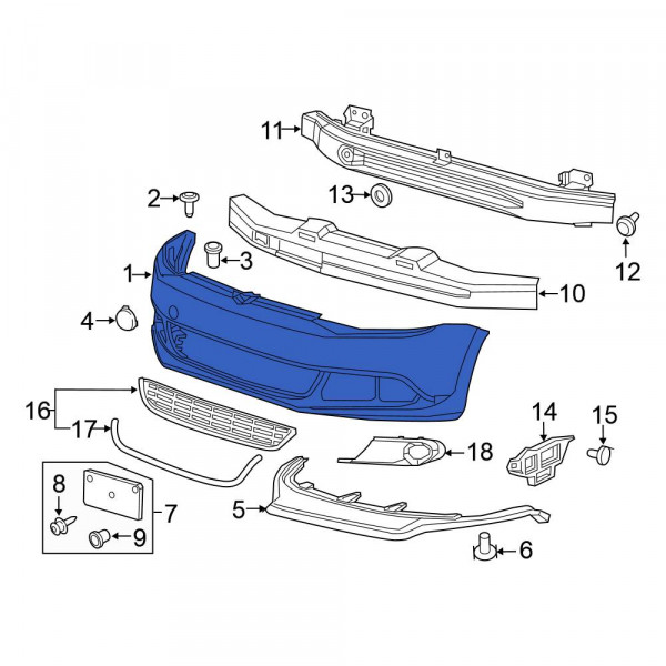 Volkswagen OE 5C6807217DGRU - Front Bumper Cover