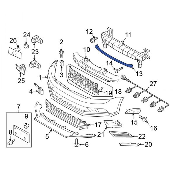 Volkswagen OE 5C6807651 - Front Lower Bumper Cover Reinforcement