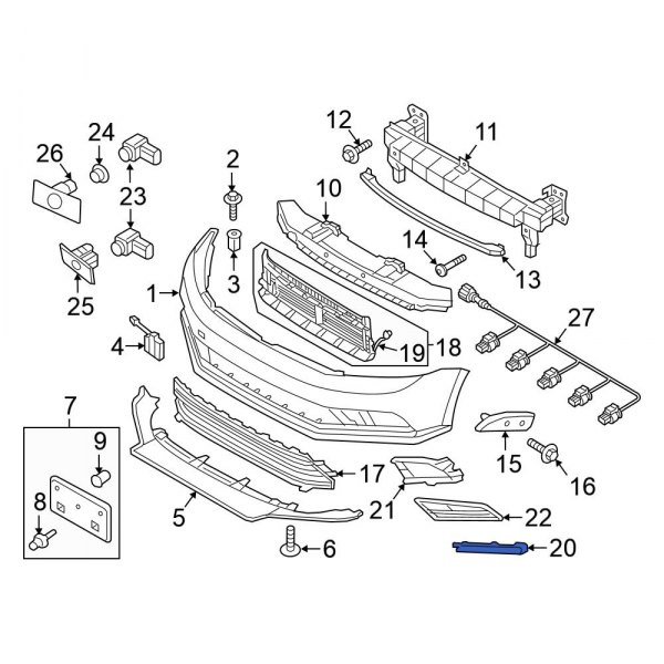 Volkswagen OE 5C6807234A9B9 - Front Right Bumper End Cap