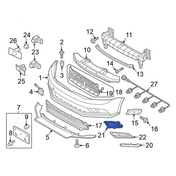 Volkswagen OE 5C6807262 - Front Right Fog Light Housing