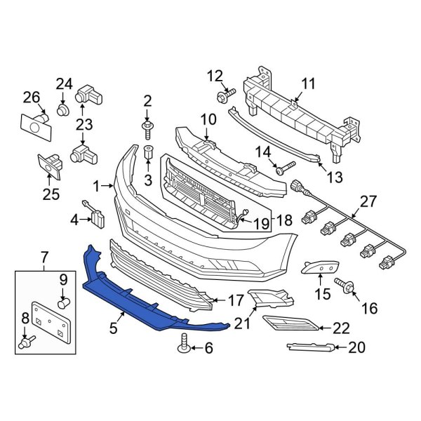 Volkswagen OE 5C6805903J9B9 - Front Lower Radiator Support Air Deflector
