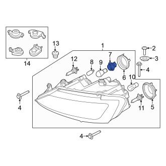 Volkswagen Jetta Headlight Components | Brackets, Adapters — CARiD.com