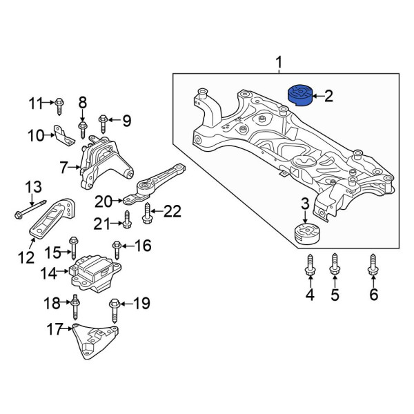Volkswagen OE 1K0199868R - Upper Engine Cradle Insulator