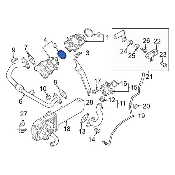 Volkswagen OE 03L131547B - Exhaust Back Pressure Regulator Gasket