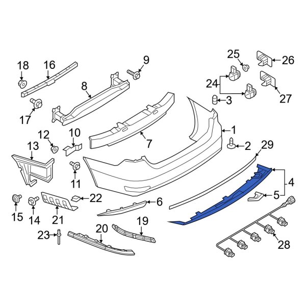 Volkswagen OE 5C6807433J - Rear Valance Panel