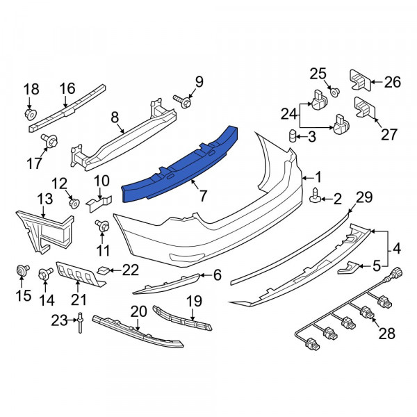 Volkswagen OE 5C6807251D - Rear Bumper Impact Absorber