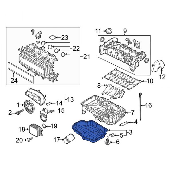 Volkswagen OE 04E103600J - Lower Engine Oil Pan