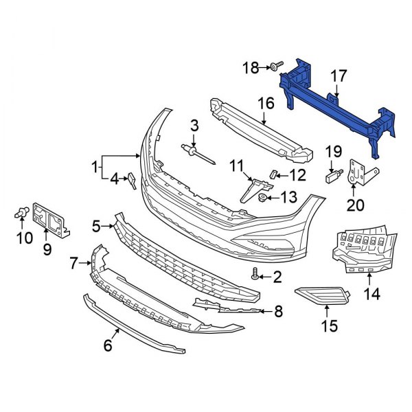 Volkswagen OE 17A807109R - Front Bumper Impact Bar