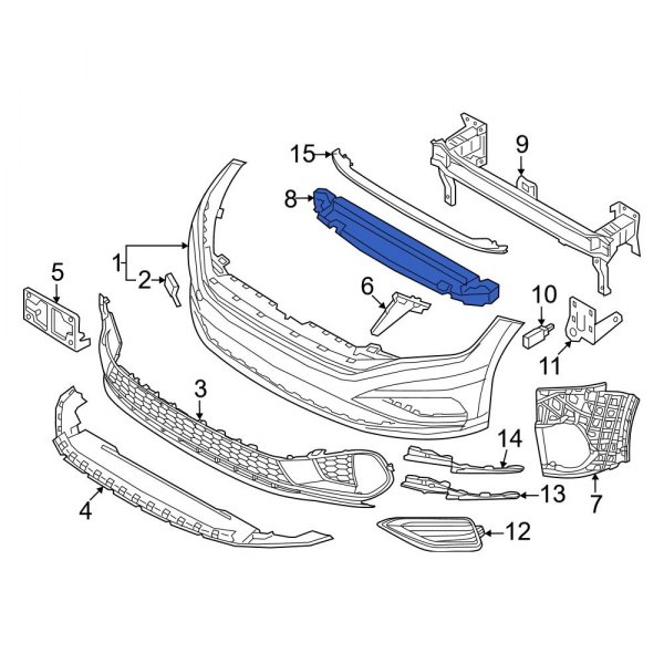 Volkswagen OE 17A807248P - Front Bumper Impact Absorber