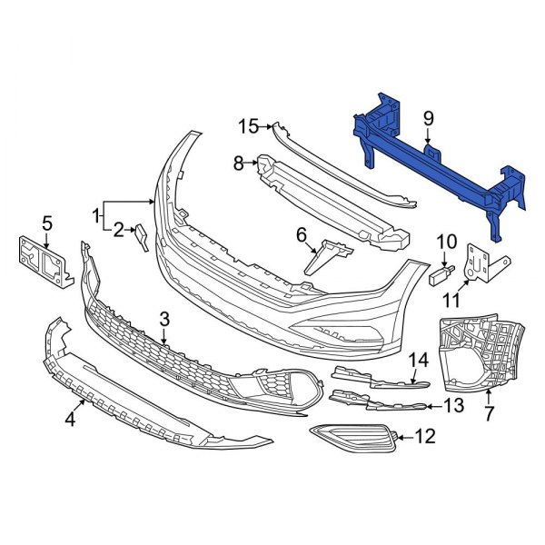 Volkswagen OE 17A807109H - Front Bumper Impact Bar