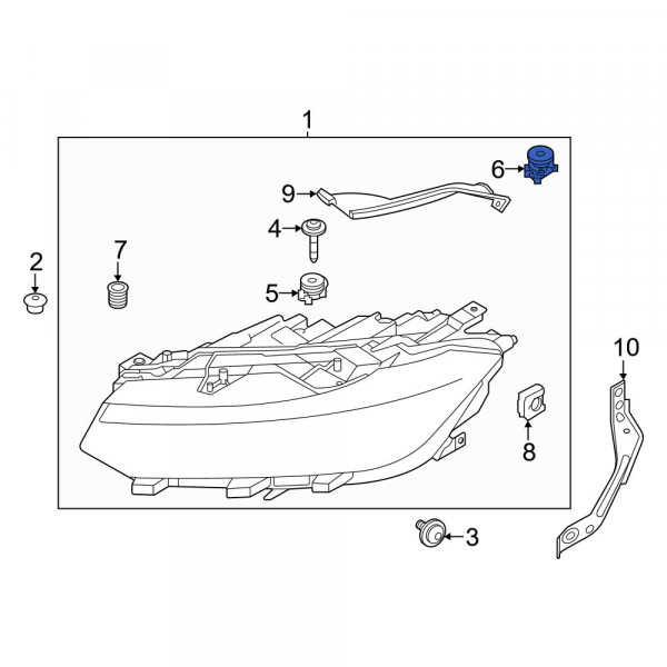 Volkswagen OE 1T0941111 - Upper Headlight Bushing