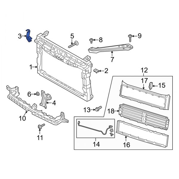 Volkswagen OE 17A941058 - Right Headlight Bracket