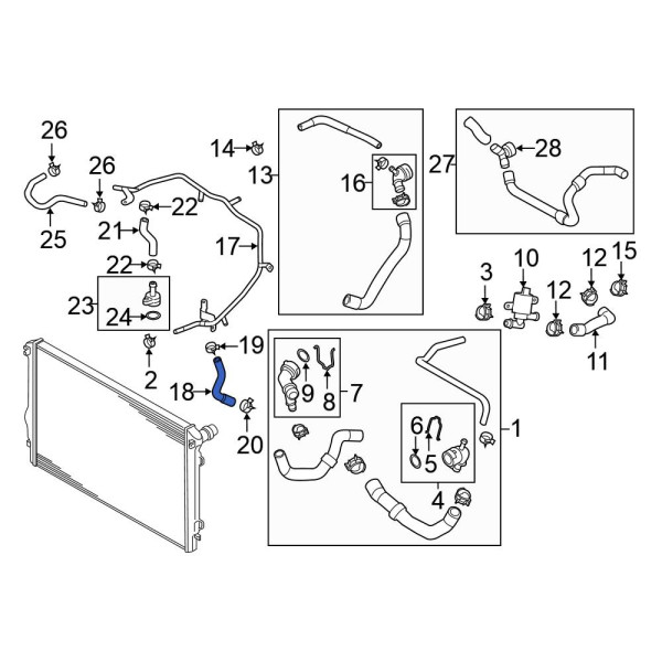 Volkswagen OE 06K121049A - Engine Coolant Bypass Hose