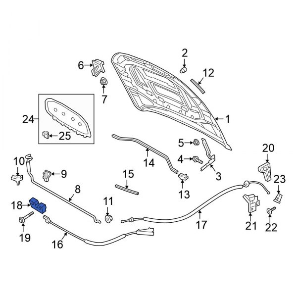 Volkswagen OE 1K8823509S - Front Hood Latch