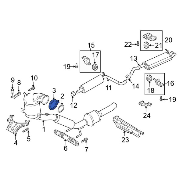 Volkswagen OE 5Q0253725H - Catalytic Converter Clamp