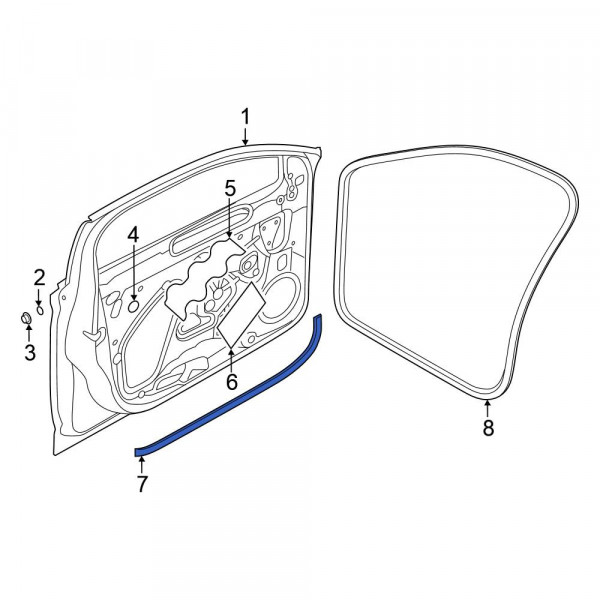 Volkswagen OE 17A837701B5AP - Front Left Outer Door Seal