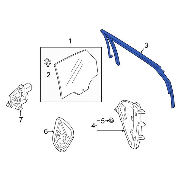 Volkswagen OE 17A837440B5AP - Front Right Window Channel